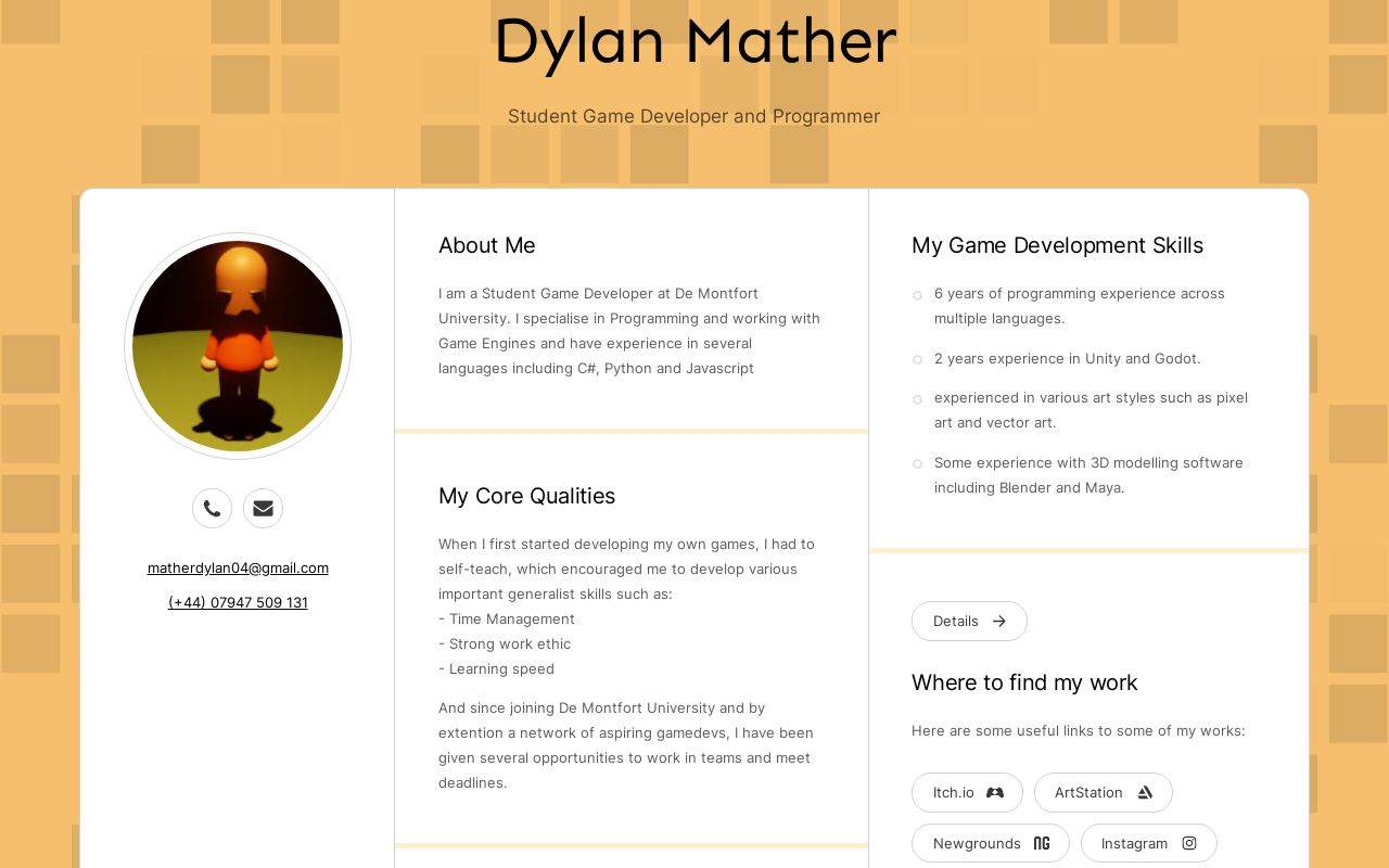 Dylan Mather's Carrd